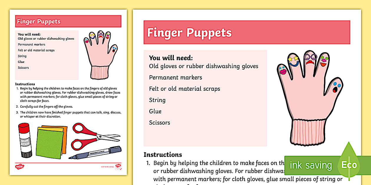Finger Puppets Craft (profesor hizo) - Twinkl