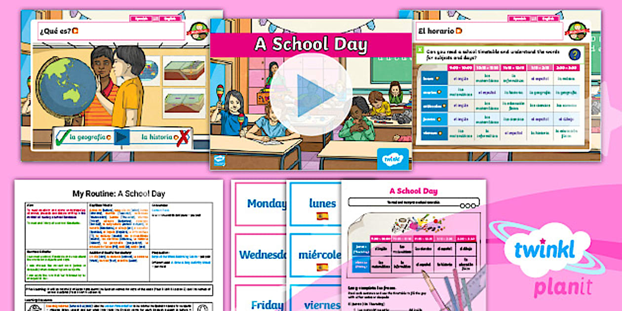 👉 Spanish Themed Day at School: My Routine: Year 4 Lesson Pack