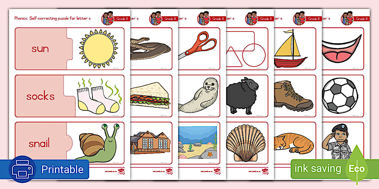 Grade R Phonics: Self-correcting Puzzle Letter s