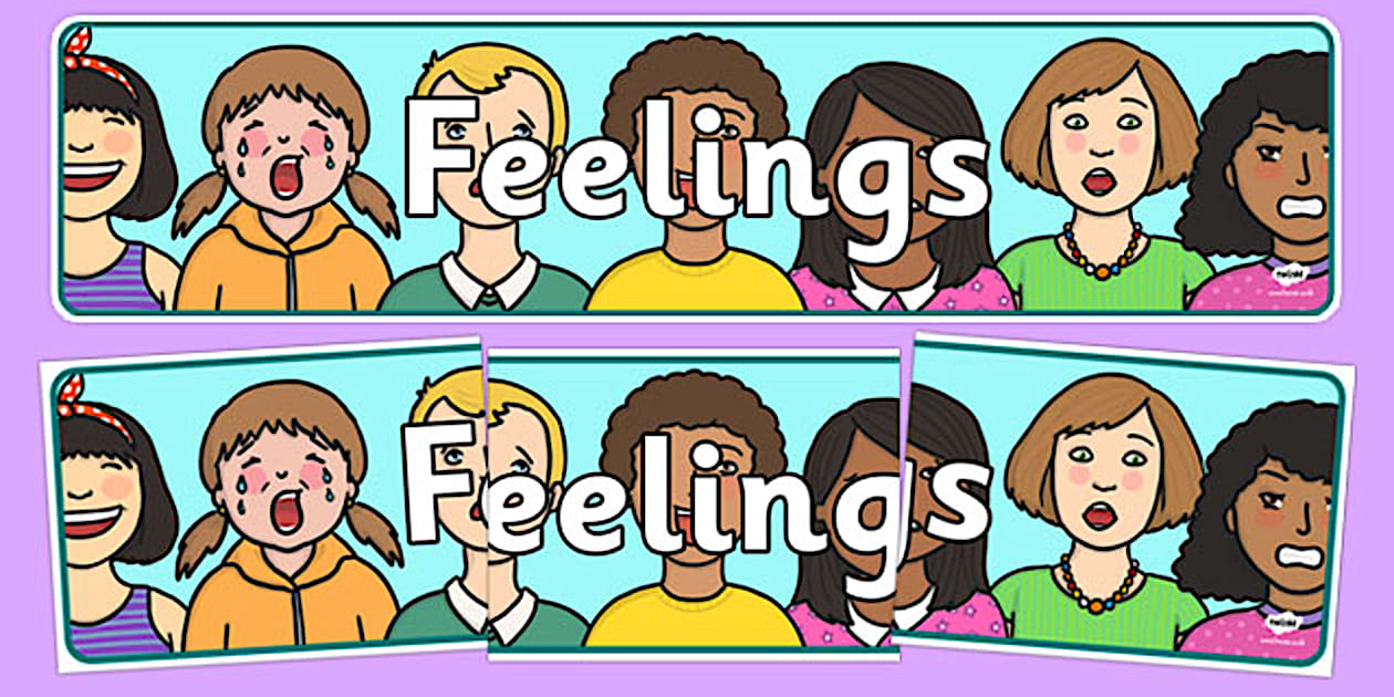 Cursive Feelings Display Banner (teacher made) - Twinkl