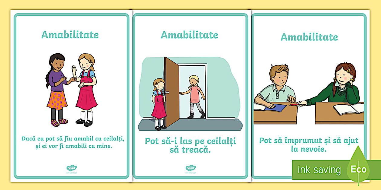 Comportament amabil Planșe (Teacher-Made) - Twinkl