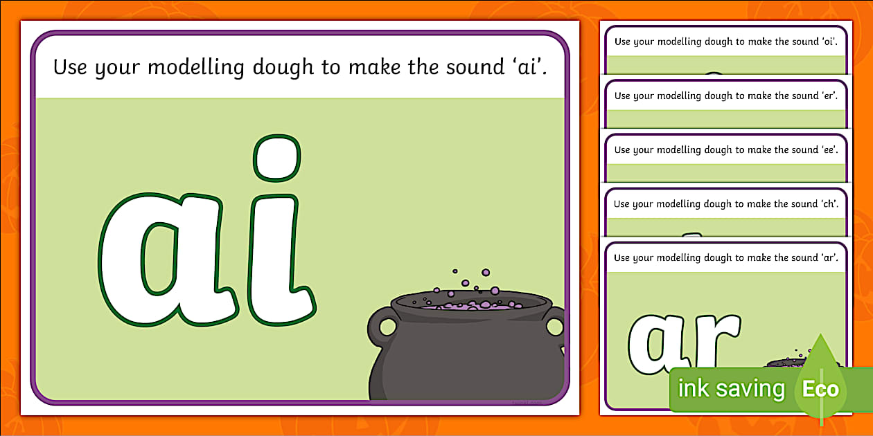 Halloween Themed Phase 3 Phoneme Modelling Dough Mats