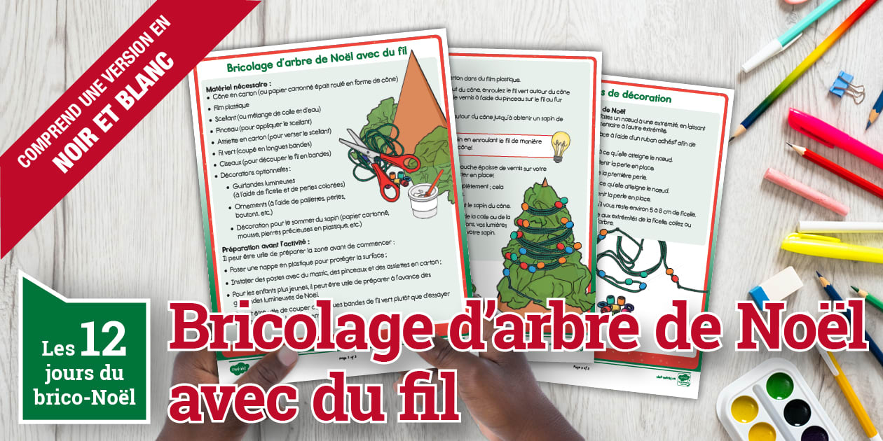 Yarn Christmas Tree Craft French