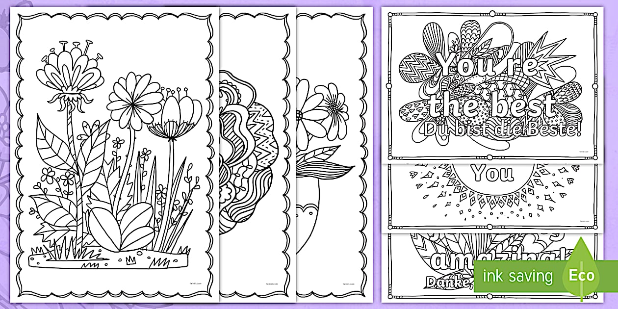 Mother's Day Mindfulness Colouring Pages English/German