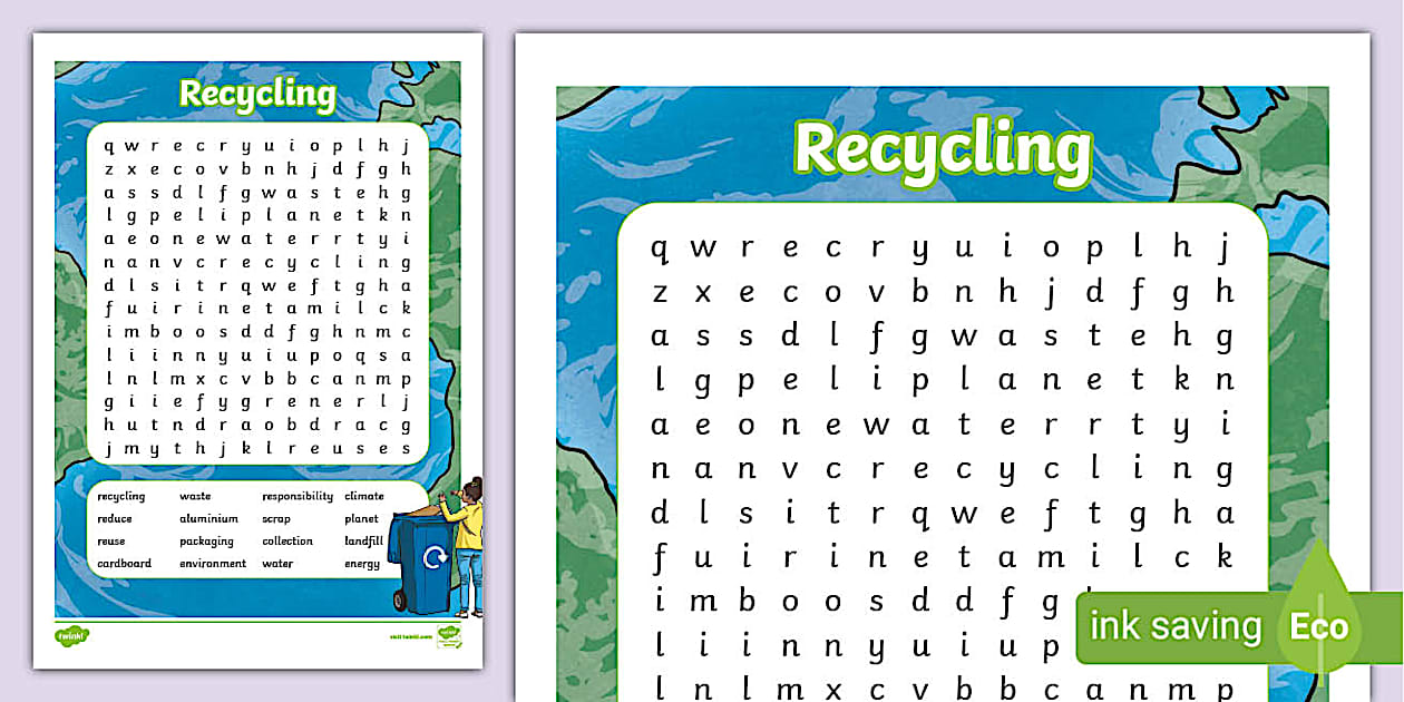 KS2 Recycling Word Search (Teacher-Made) - Twinkl
