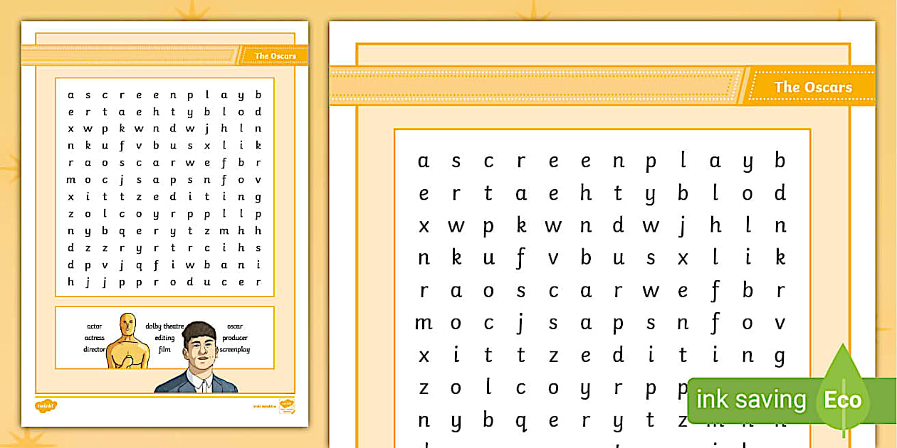The Oscars Word Search | The Oscars | Twinkl (teacher made)