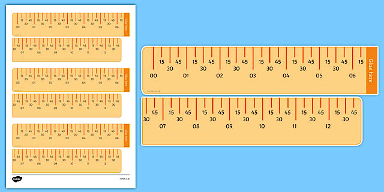 Elapsed Time Ruler Printable Math Tool - Twinkl