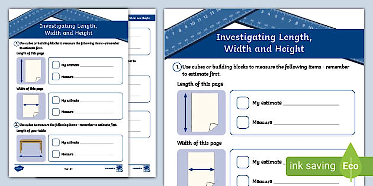 Estimating and Measuring Length with Non-Standard Units 1st and 2nd Classes