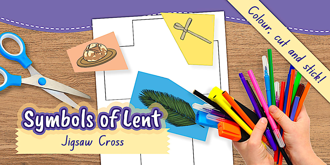 Symbols of Lent Jigsaw Cross