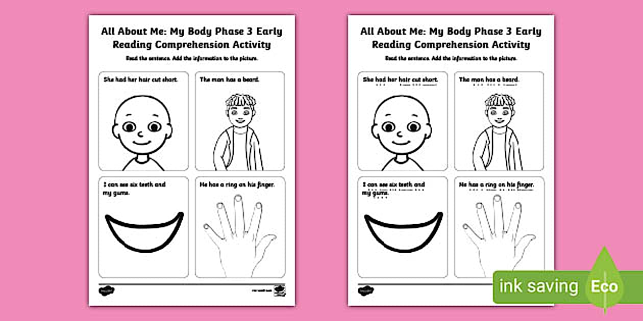 Phase 3 My Body EYFS Reading Comprehension Activity - Twinkl