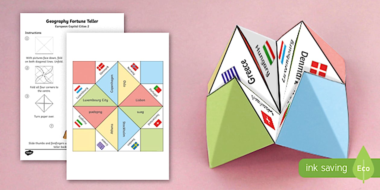 KS2 European Capital Cities 2 Fortune Teller (teacher made)