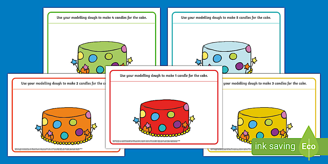 👉 Cake Counting Modelling Dough Mats ( 1-20) - Twinkl
