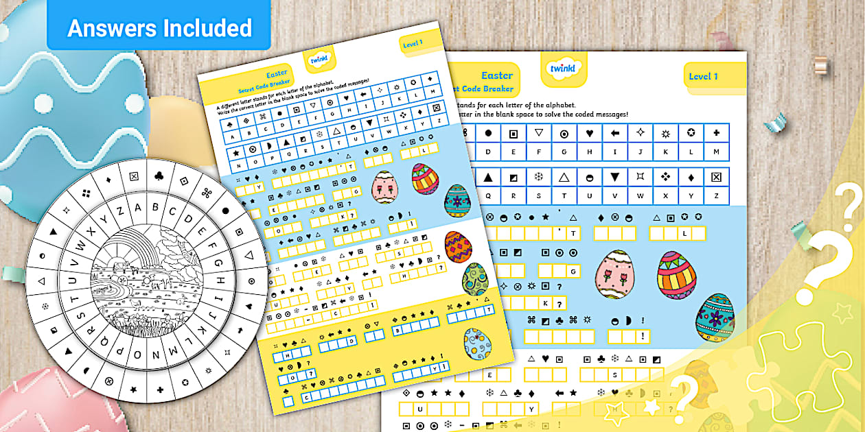 Easter Secret Code Wheel - L1 - Twinkl - Kids Puzzles