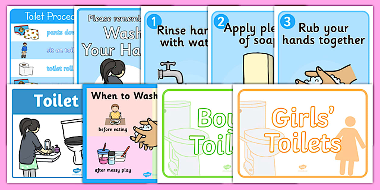 👉 Toilet Cleanliness Posters Display Pack (teacher made)