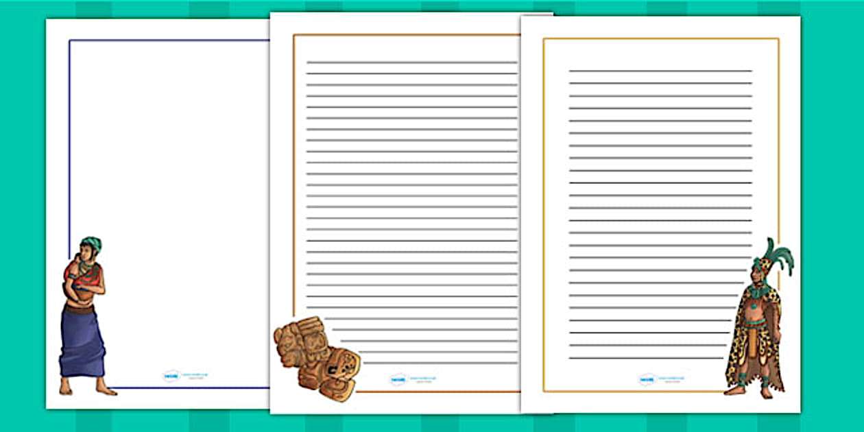 Editable Ancient Maya Page Borders (teacher made) - Twinkl