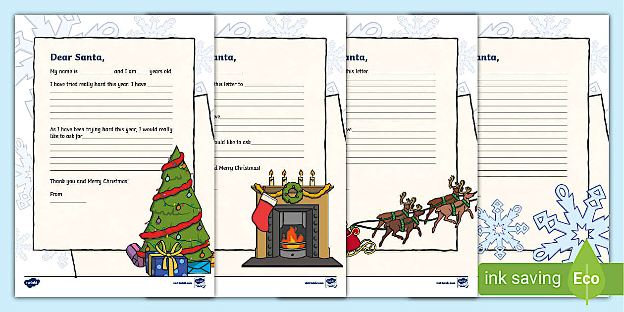 Christmas Letter Writing Templates (Teacher-Made) - Twinkl