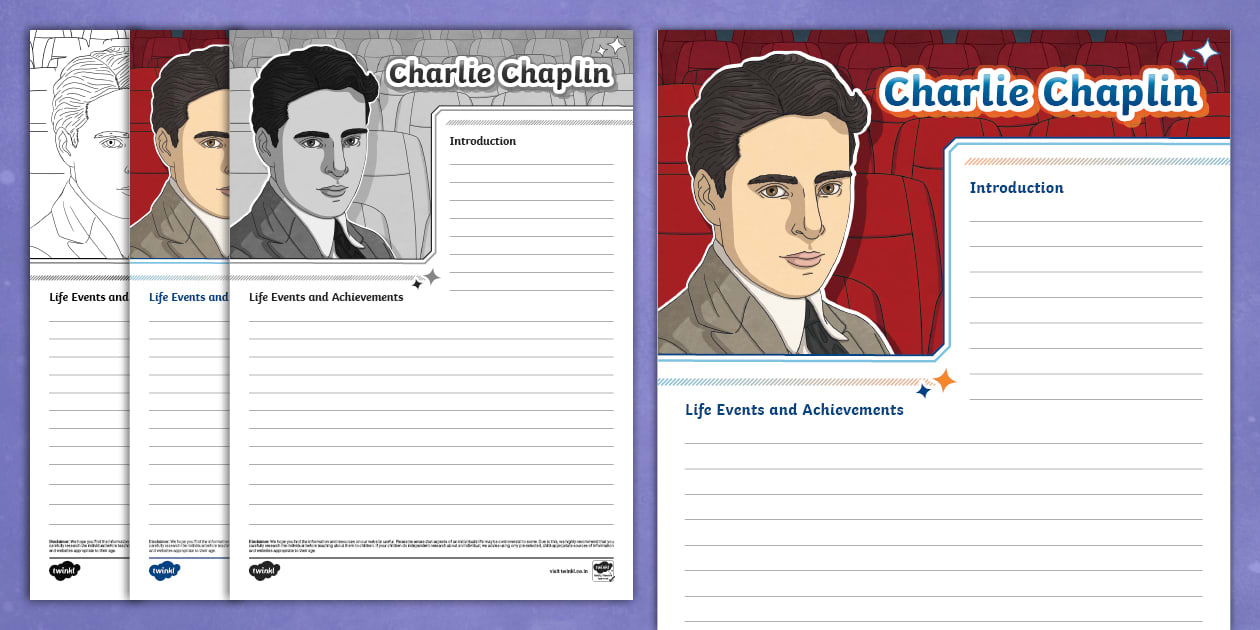 Charlie Chaplin Biography Template (Teacher-Made) - Twinkl