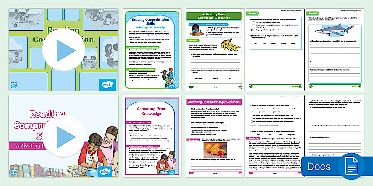 Reading Comprehension Skills Pack: Activating Prior Knowledge (Year 3-6)