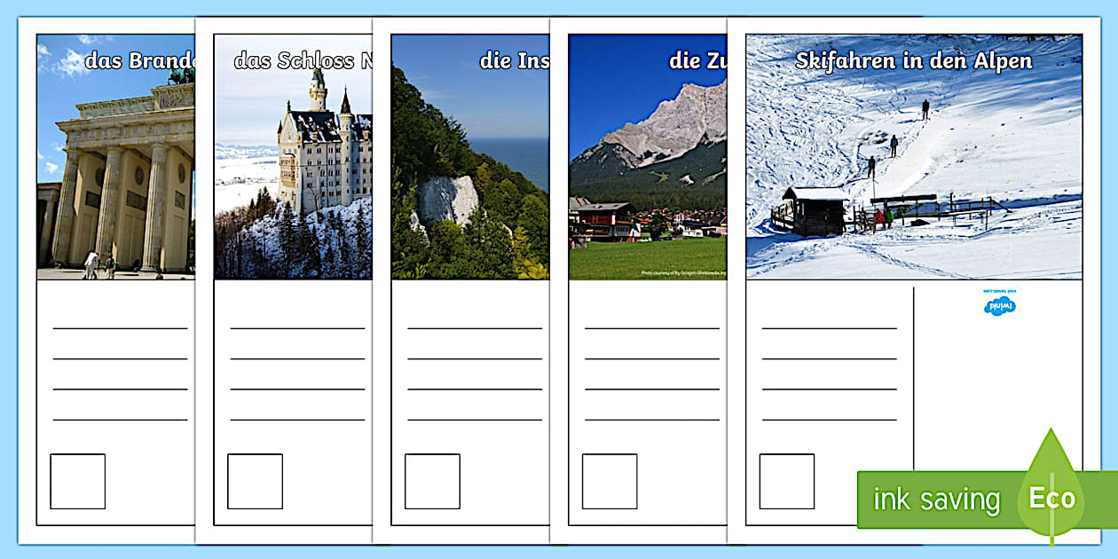 Tourist Attractions Postcards German (Teacher-Made) - Twinkl