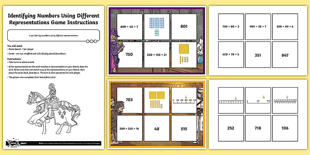 Identifying Numbers Using Different Representations Game