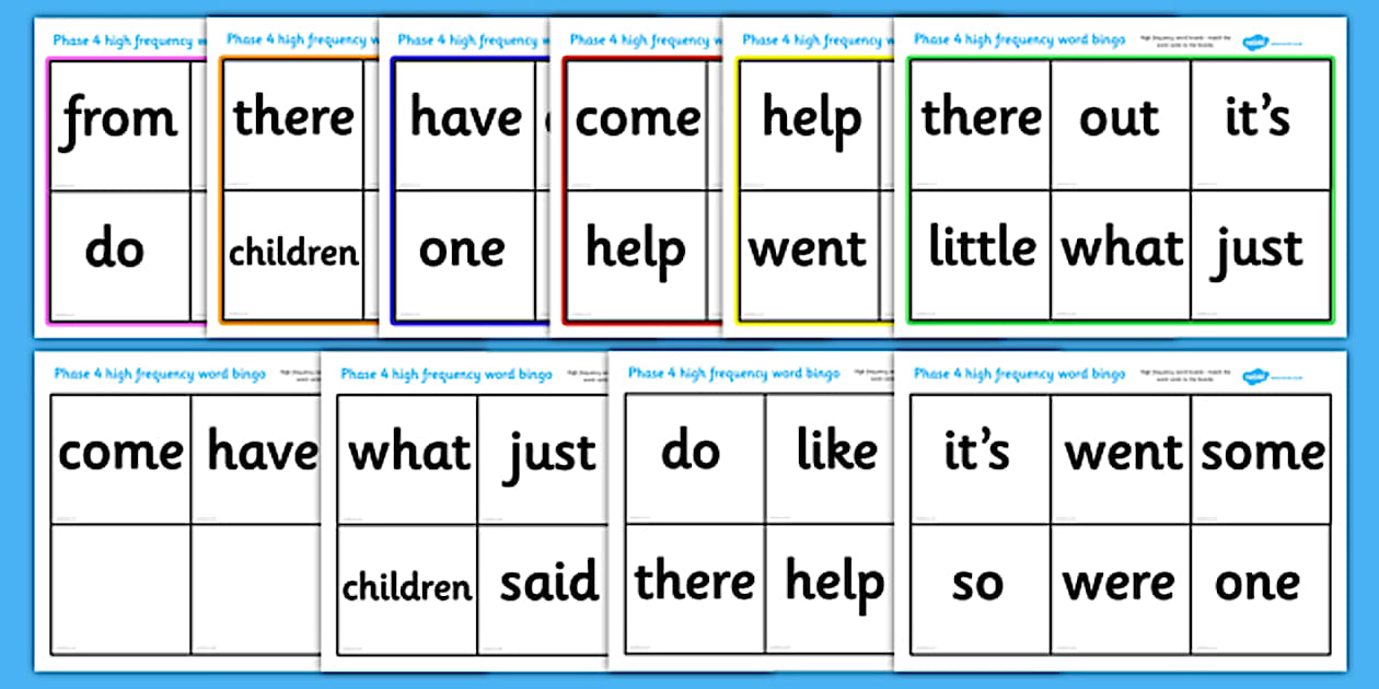 High Frequency Word Bingo - ESL Basic Vocabulary Game