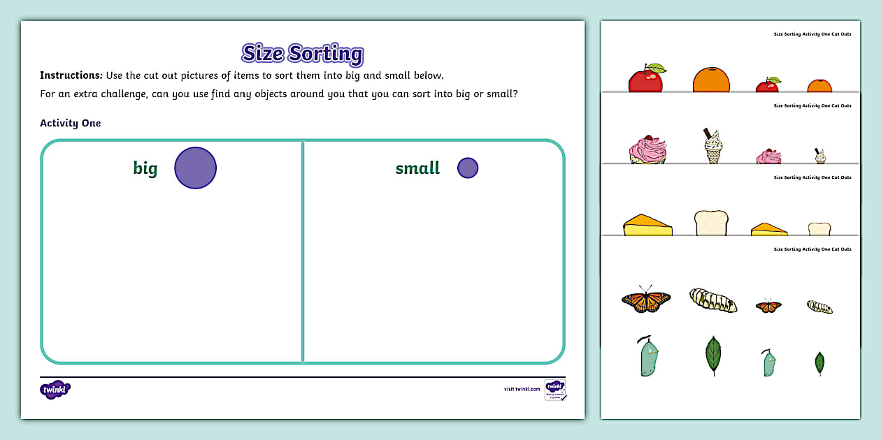 Workstation Pack: Size Sorting Activity Pack (teacher made)