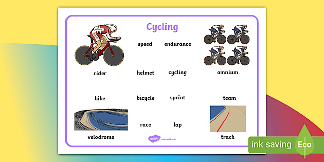 Cursive Cycling Word Mat (teacher made) - Twinkl