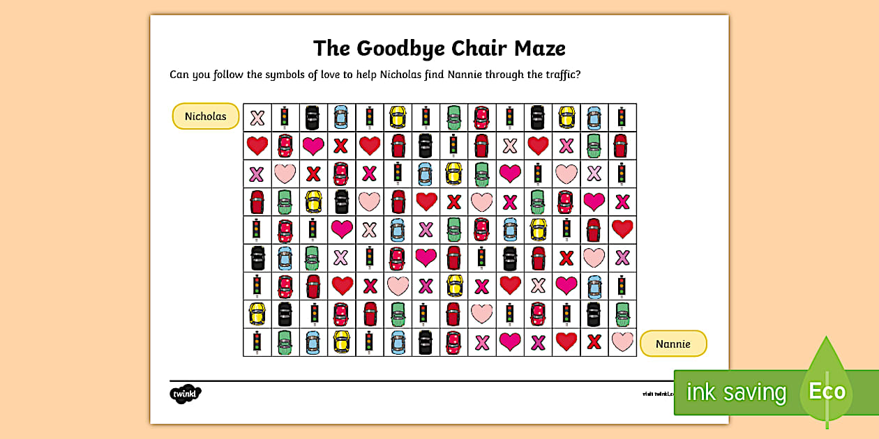 The Goodbye Chair Maze Activity (teacher made) - Twinkl