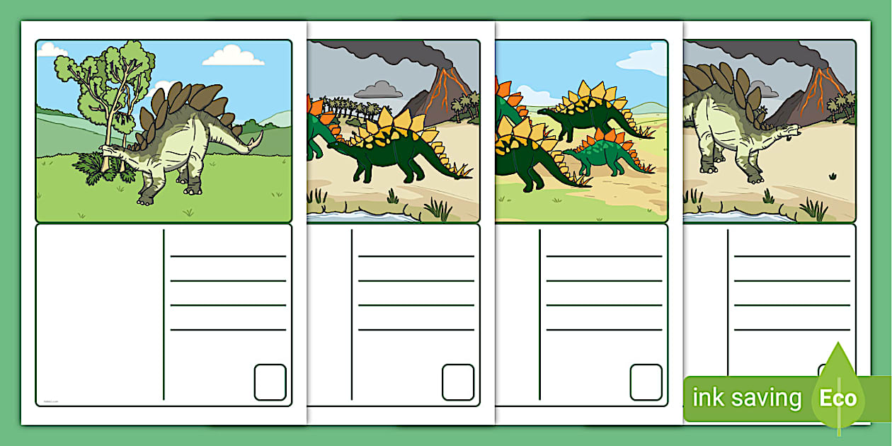 Stegosaurus Postcards (teacher made) - Twinkl