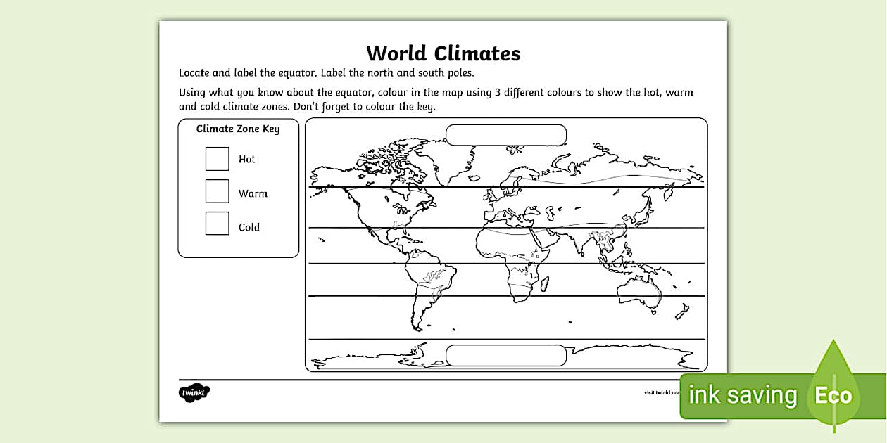 KS1 World Climates Map Labelling Activity (teacher made)