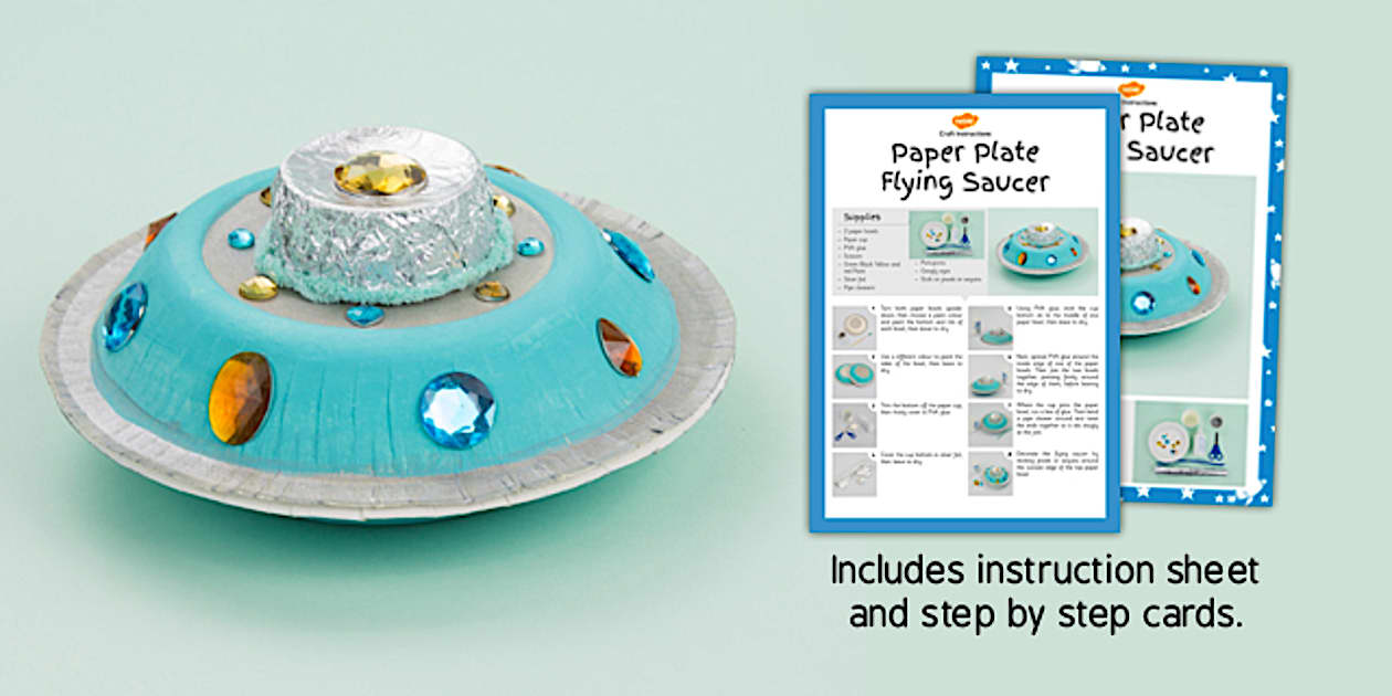 Paper Plate Flying Saucer Craft Instructions - Twinkl
