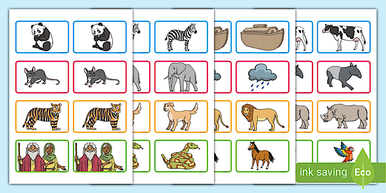 Noah's Ark Matching Pairs,Noah's Ark (teacher made) - Twinkl