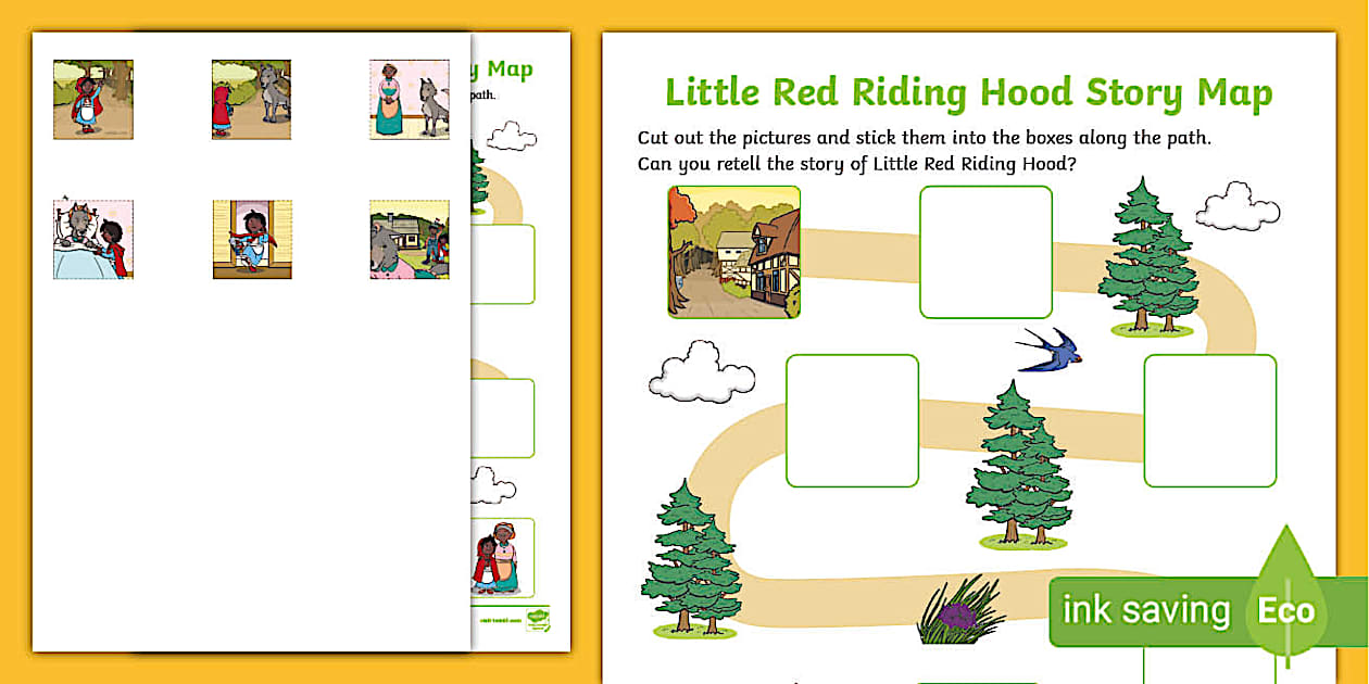 Little Red Riding Hood Cut and Stick Story Map Activity