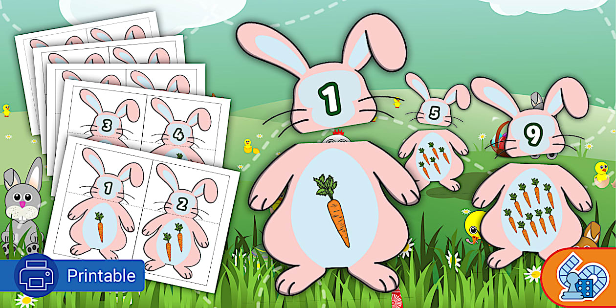 Easter Bunny Number Matching Game for EYFS Easter Activities