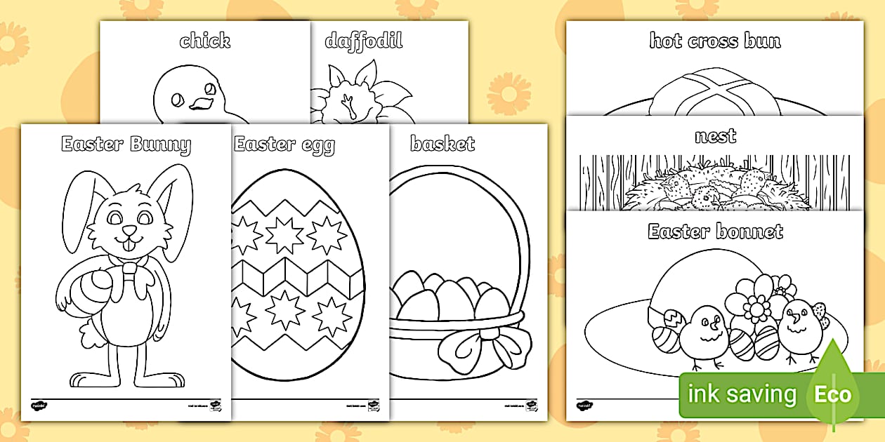 Exciting Spring Learning With An Easter Picture To Colour