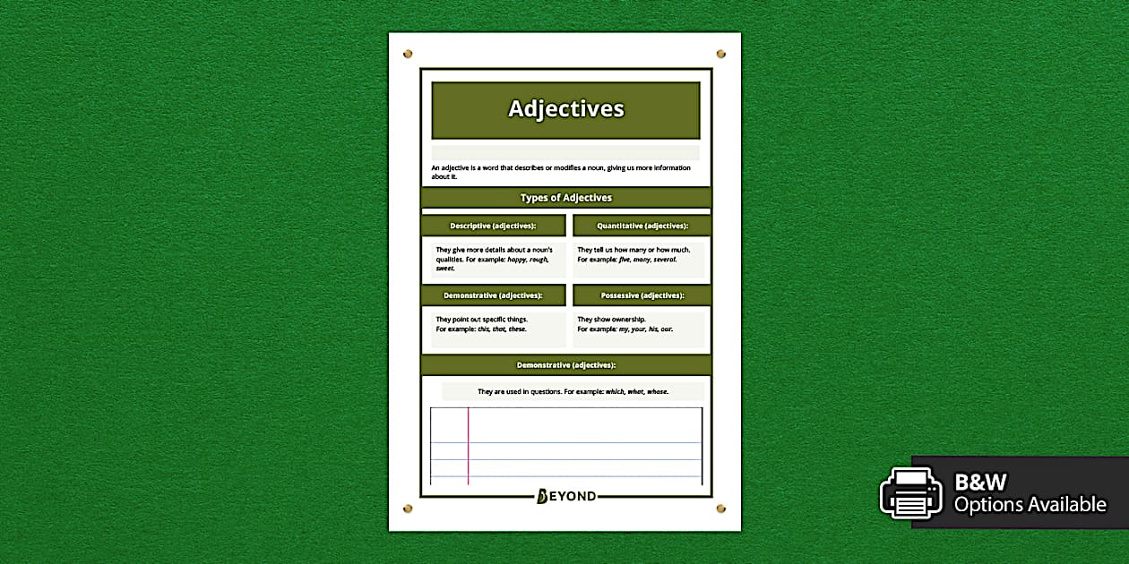 Adjectives (Display Poster) (Teacher-Made) - Twinkl