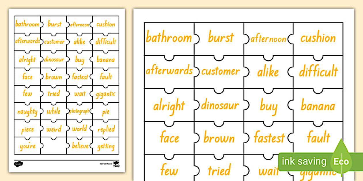 New Zealand Gold Sight Words Jigsaw Puzzle - Twinkl