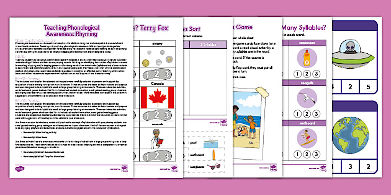 Primary Syllables Activity Pack (Teacher-Made) - Twinkl