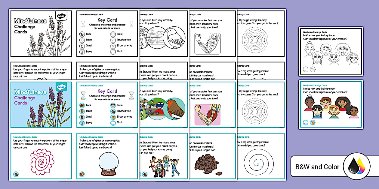 Mindfulness Challenge Cards for Kids