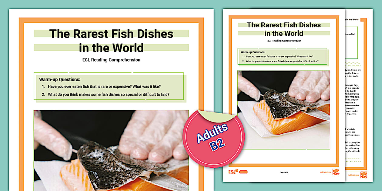 ESL The Rarest Fish Dishes in the World (teacher made)