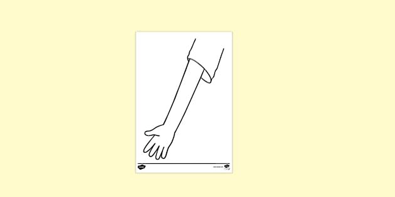 Left Arm Colouring Sheet | Colouring Sheets | Twinkl