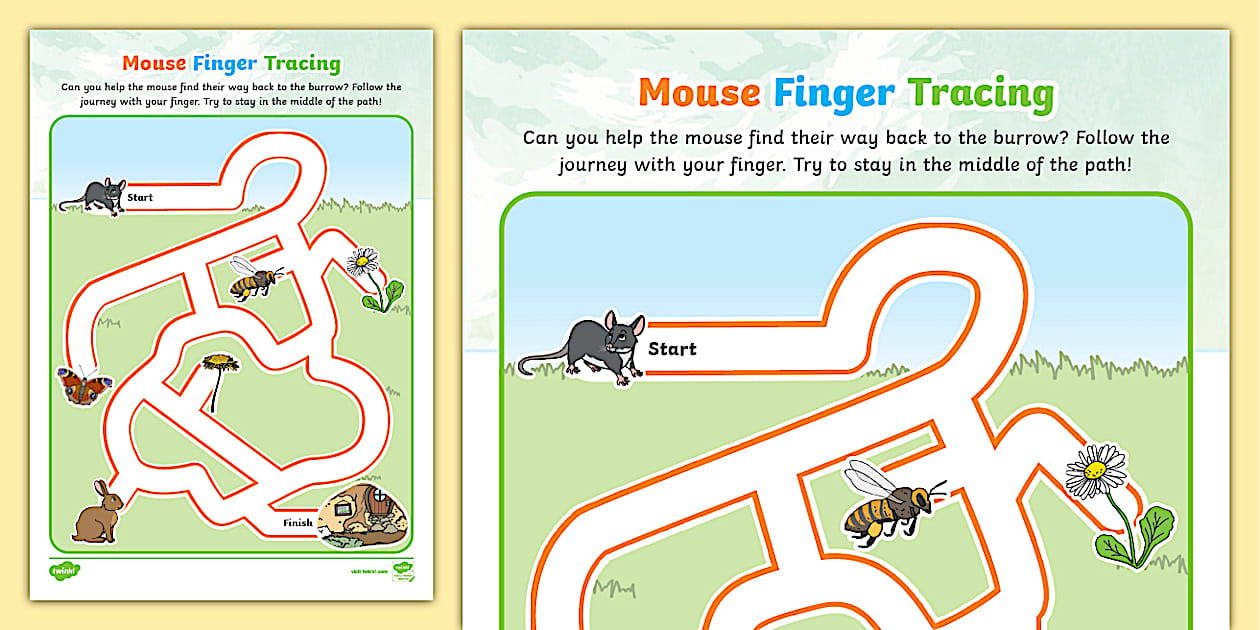 Mouse Finger Tracing Activity (teacher made) - Twinkl