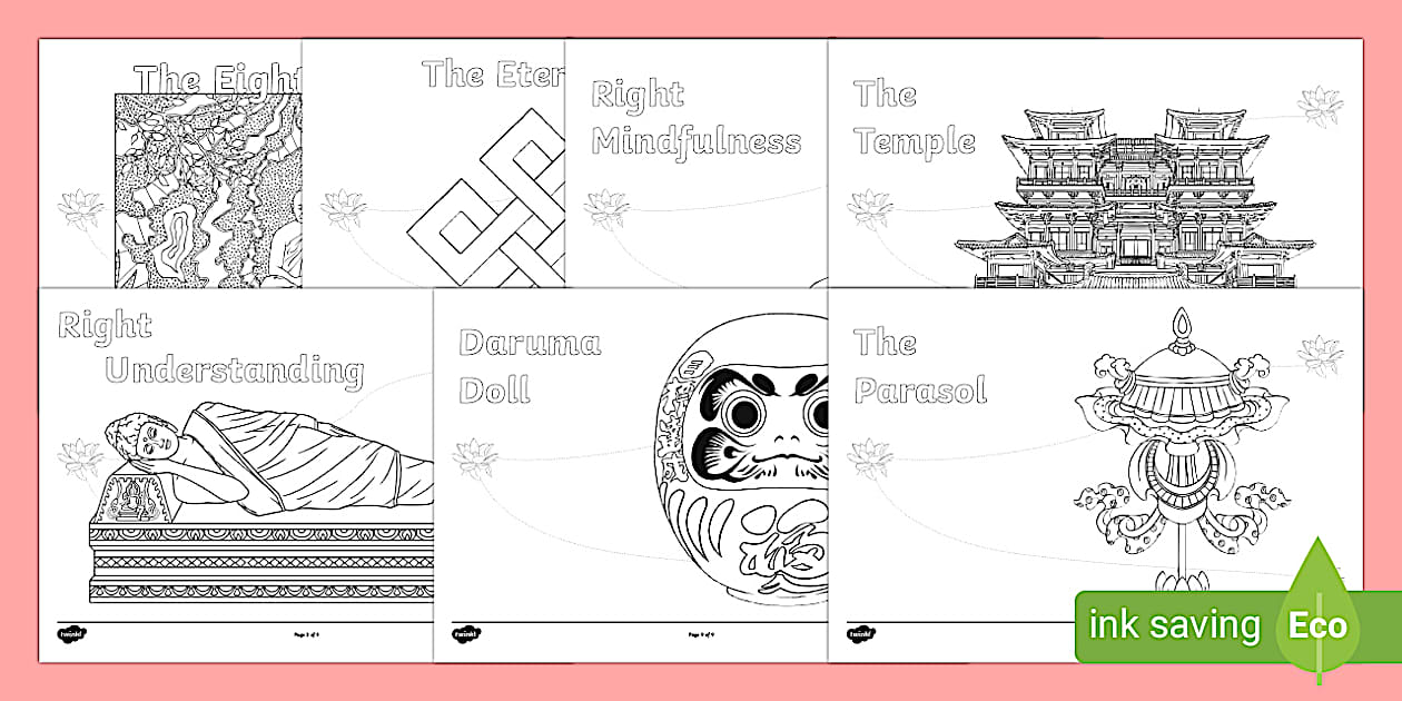The Eightfold Path Colouring Pages - Twinkl