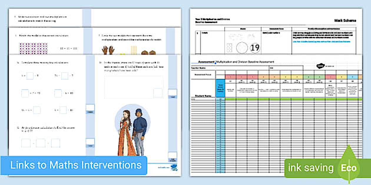 👉 Y3 Multiplication and Division Baseline Assessment & Tracker