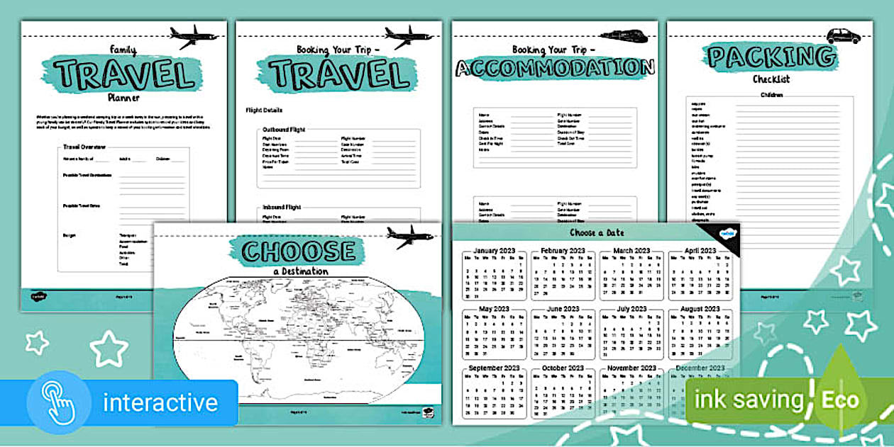 Family Travel Planner (teacher made) - Twinkl