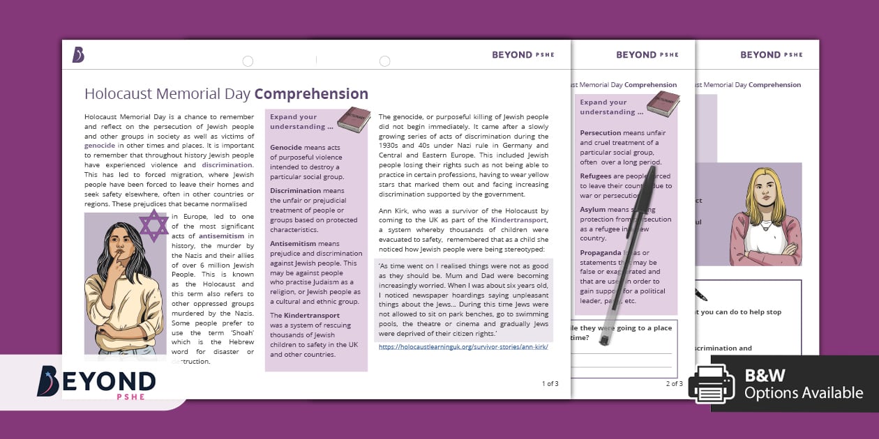 KS3 Holocaust Memorial Day Comprehension | Beyond