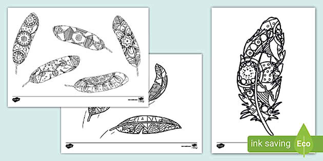 Feather Mindfulness Colouring Activity (Teacher-Made)