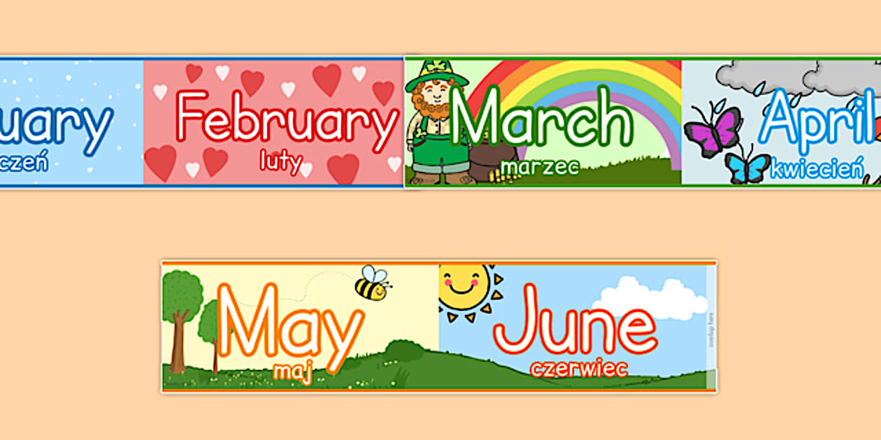 Months of the Year Display Borders Polish Translation