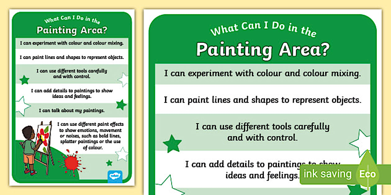 'I Can' Painting Area Continuous Provision Prompt Poster