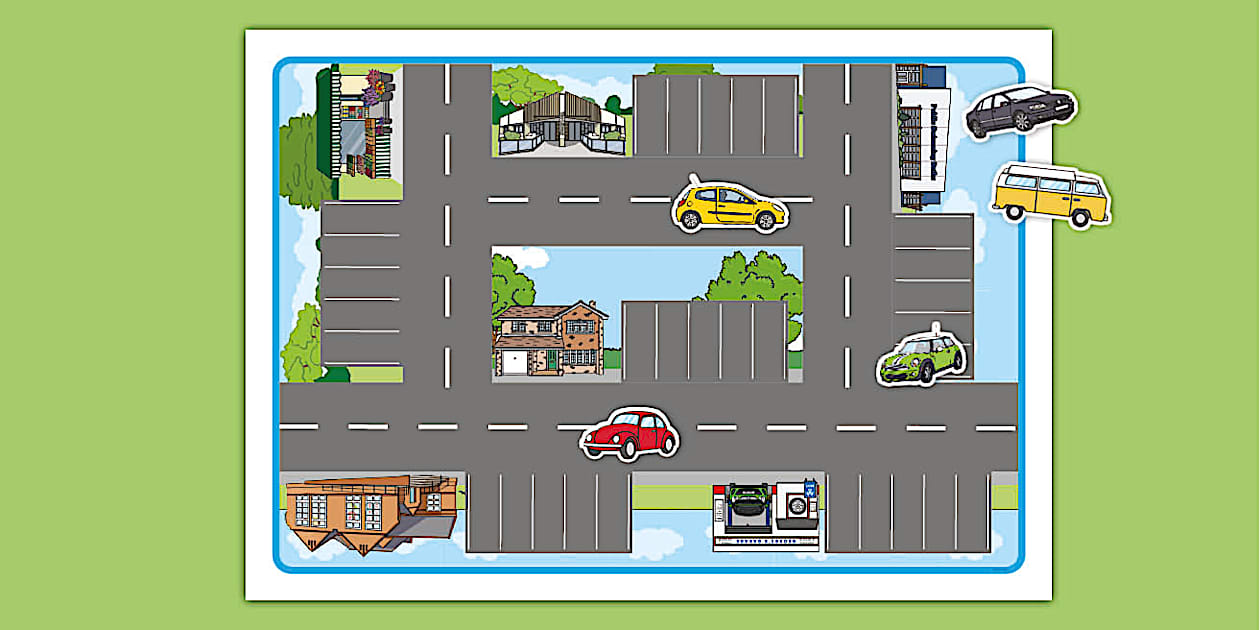 Counting Cars Map - Small World Car Mat - Twinkl